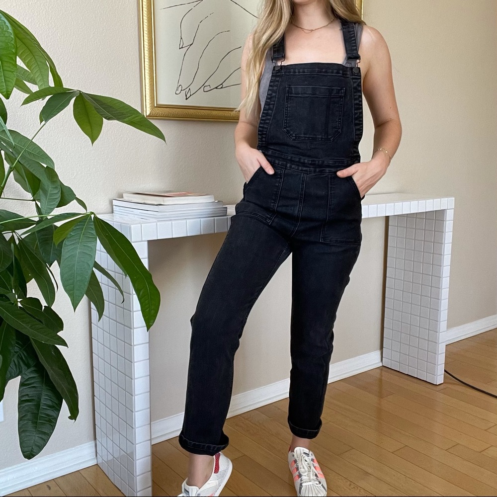 Black Washed Overalls - Gem
